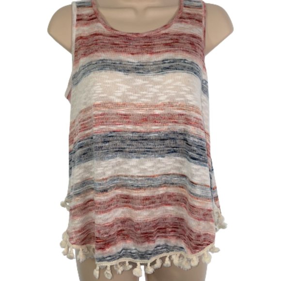 Cato | Tops | Women S Cato Variegated Red White Blue Knit Tank | Poshmark